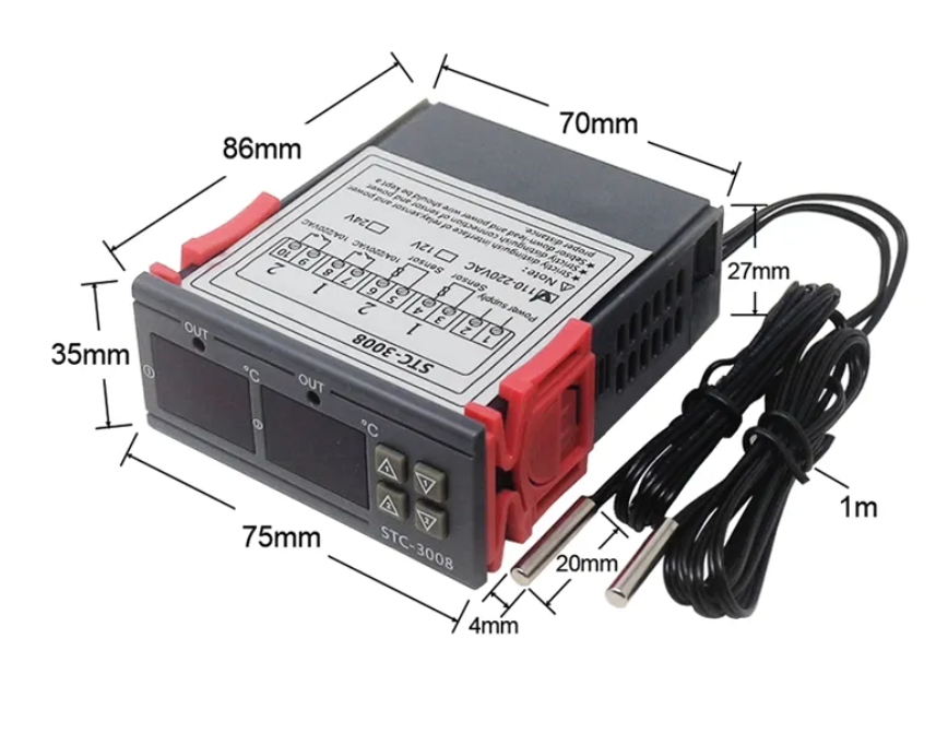 STC-3008 Temperature Controller (dual NTC probes) – Riverwood Stores